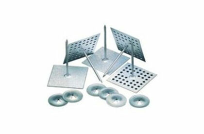 100 Insulation Wall Pins (63mm long) - perforated base pin & clip (zinc ...